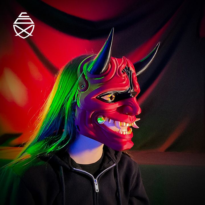 3D Printable Oni Mask by PipeCox